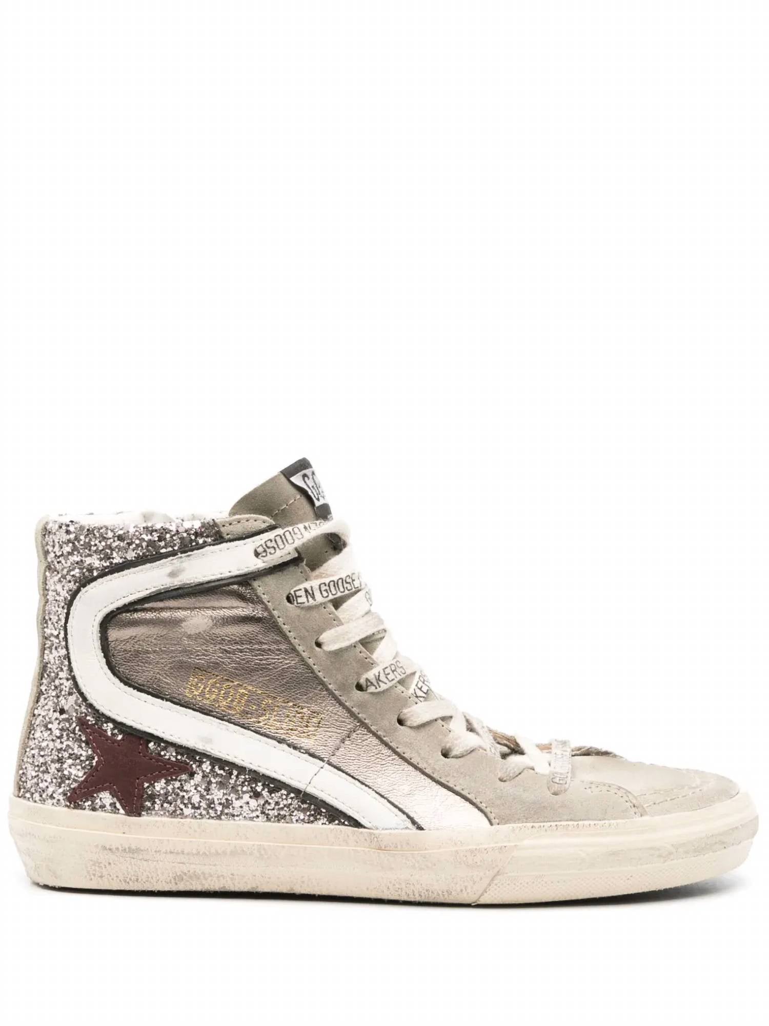 Golden Goose - Women's Slide Glitter Leather Sneakers – Snagged & Bagged