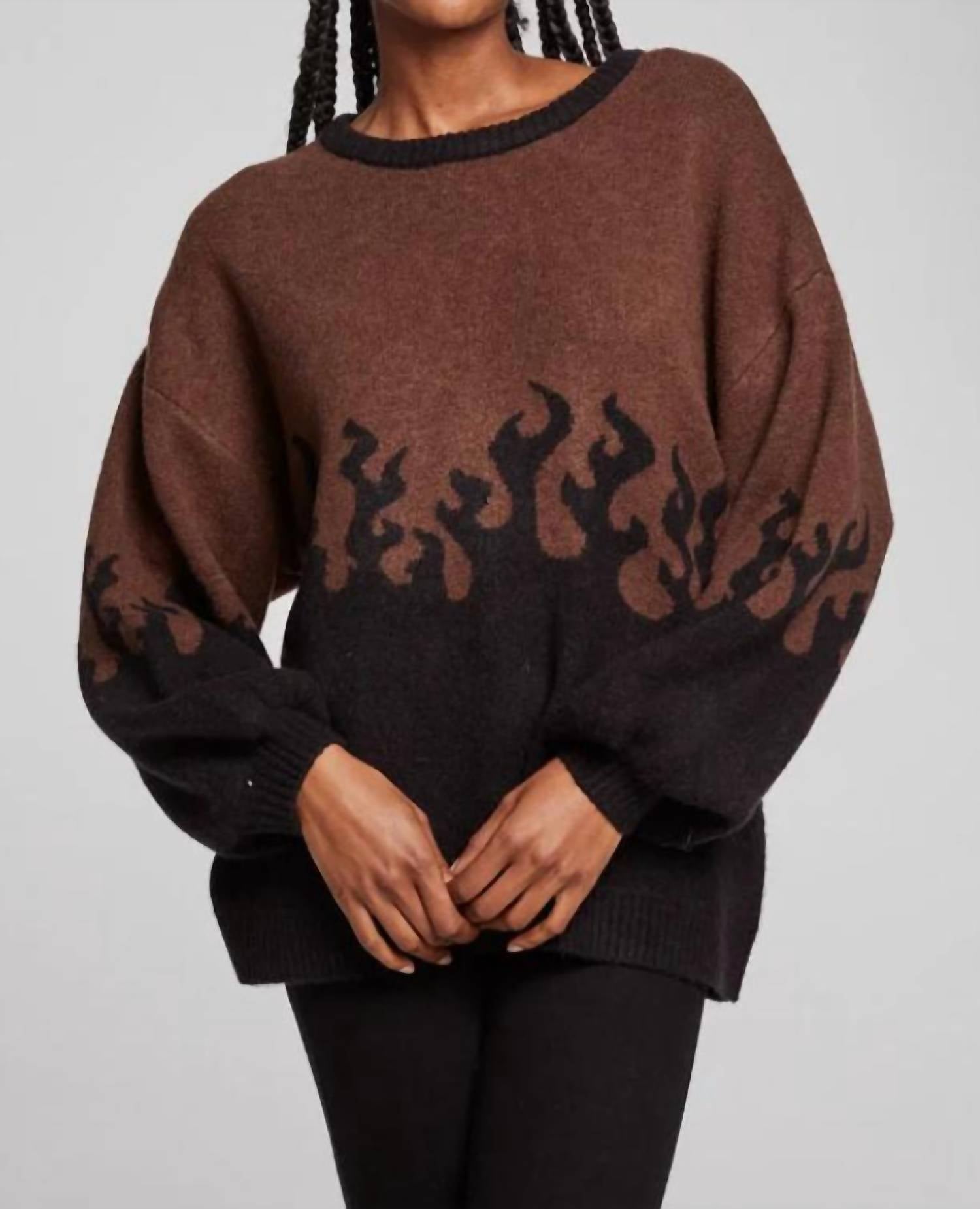 FOXY SWEATER FLAMES GOLDEN PULLOVER – Snagged & Bagged