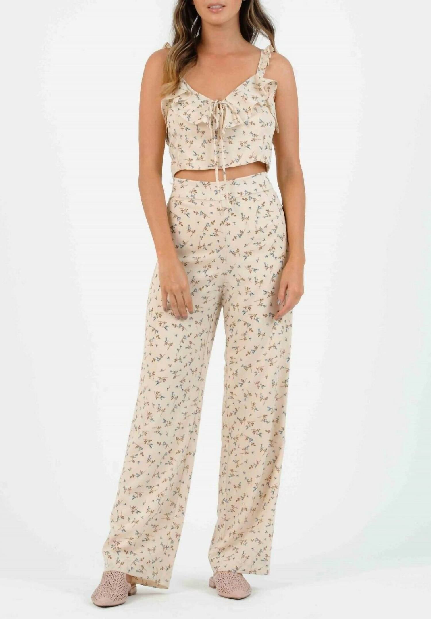 Lucca - Iris Palazzo Wide Leg Floral Print High Rise Pants – Snagged & Bagged