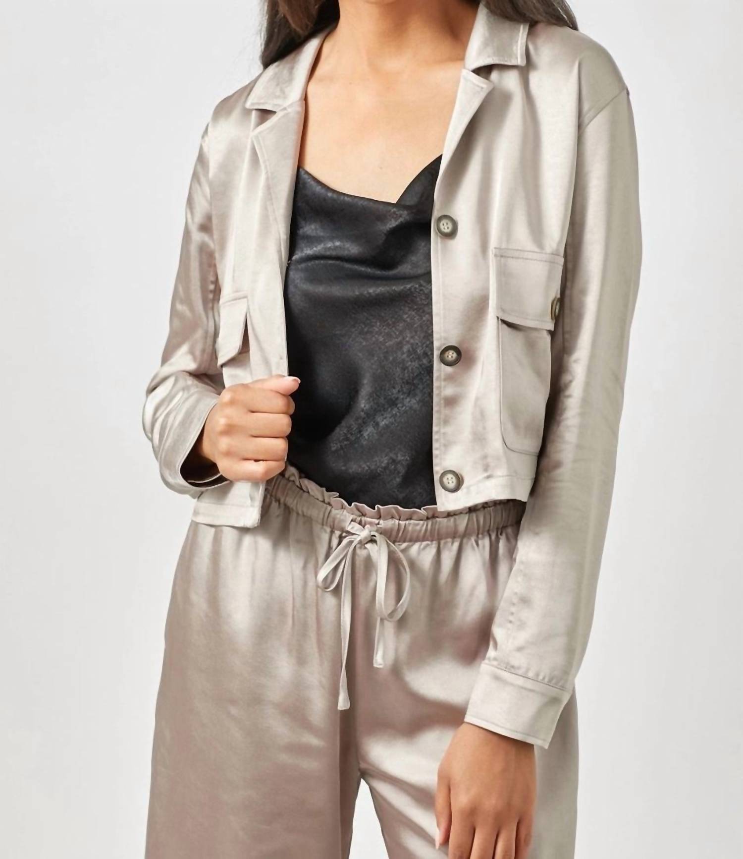 Mystree - Satin Cropped Jacket – Snagged & Bagged