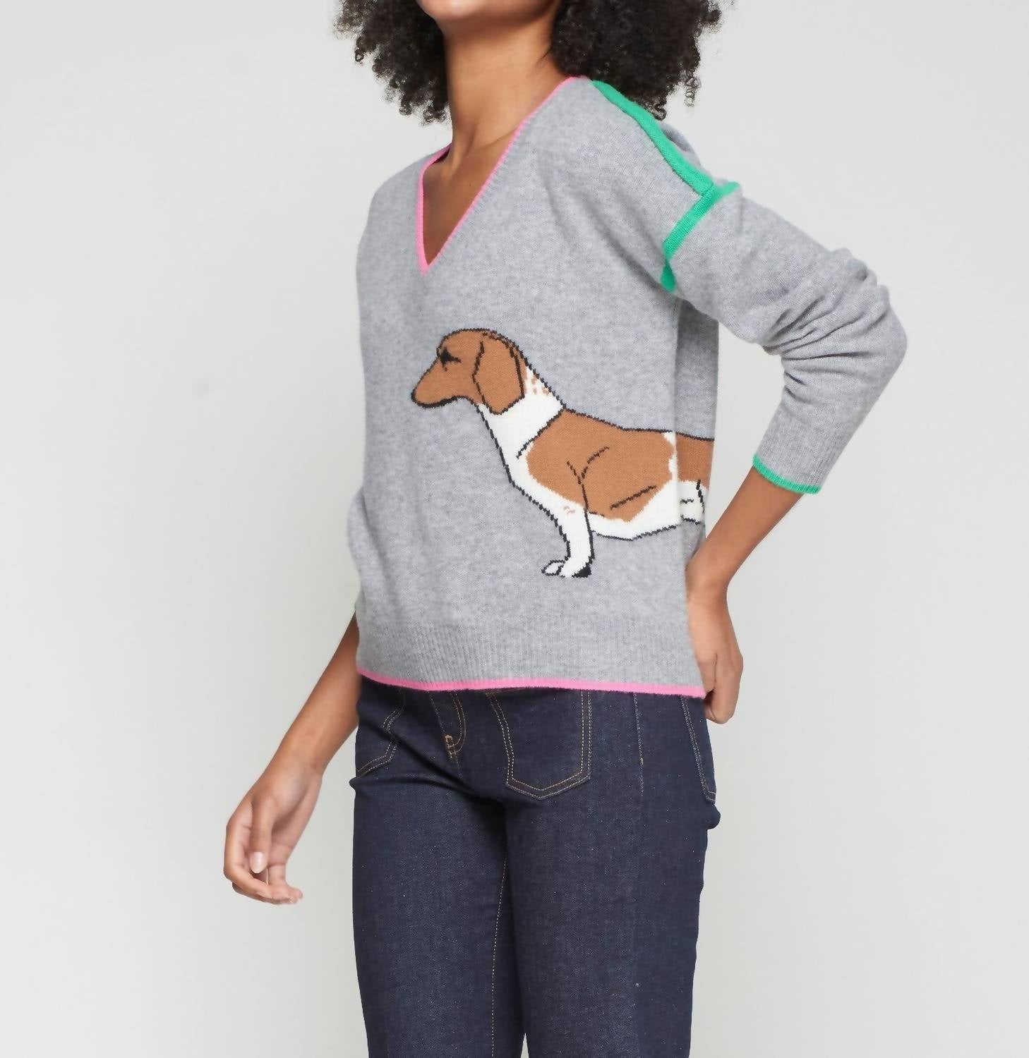 Vilagallo - Intarsia Dachshund Sweater – Snagged & Bagged