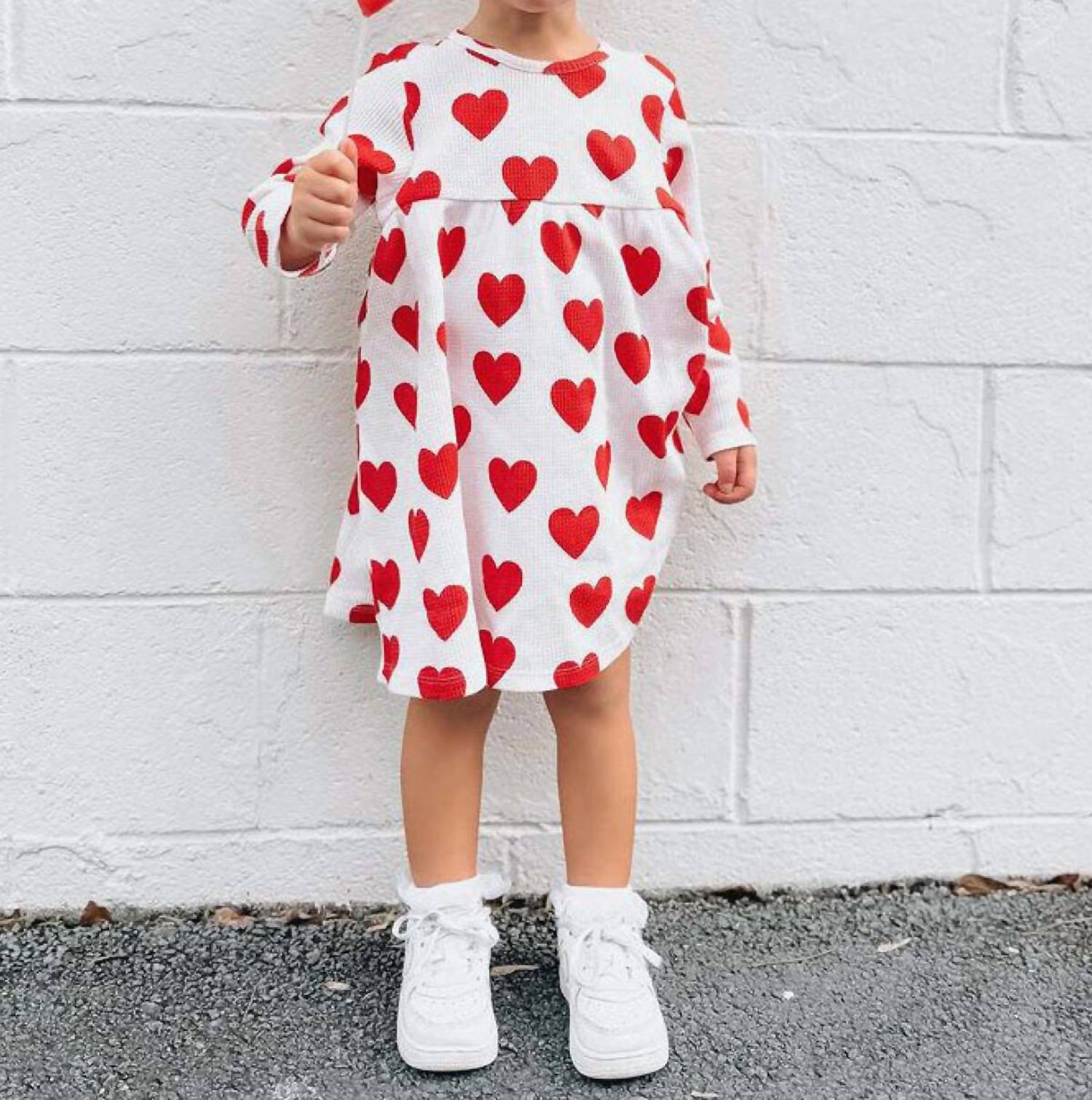 Spearmintlove - Girls' Heart Pattern Waffle Dress – Snagged & Bagged