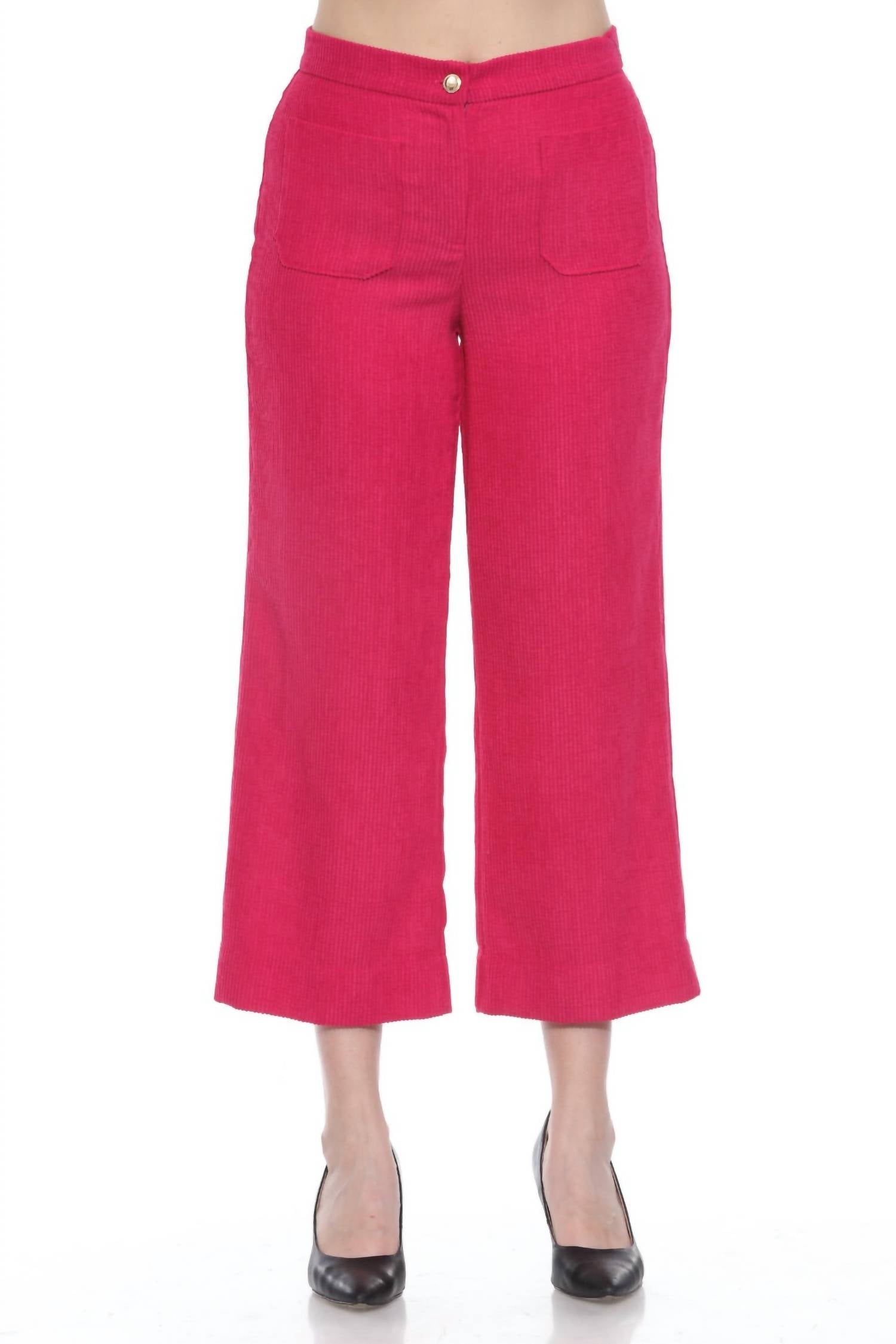 Joseph Ribkoff - Corduroy Cropped Wide Leg Pant – Snagged & Bagged