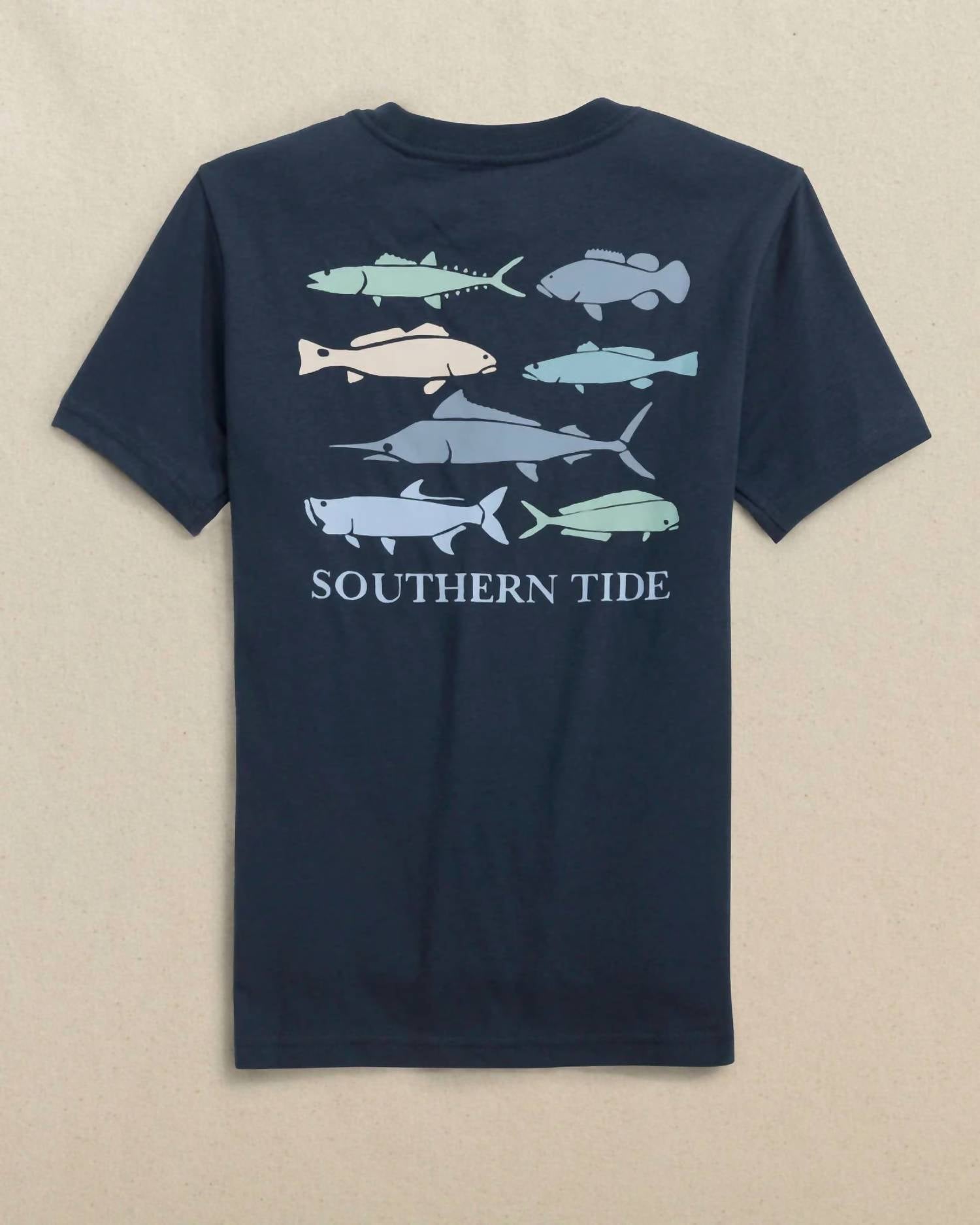 Southern Tide - Boy's Fish Stamp Short Sleeve T-shirt – Snagged & Bagged