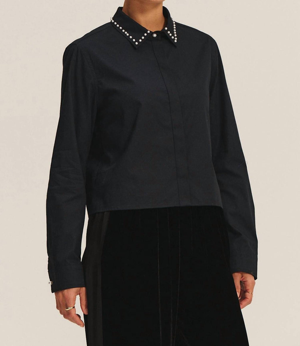 Velvet By Graham & Spencer - Jocelyn Long Sleeve Top With Pearls ...
