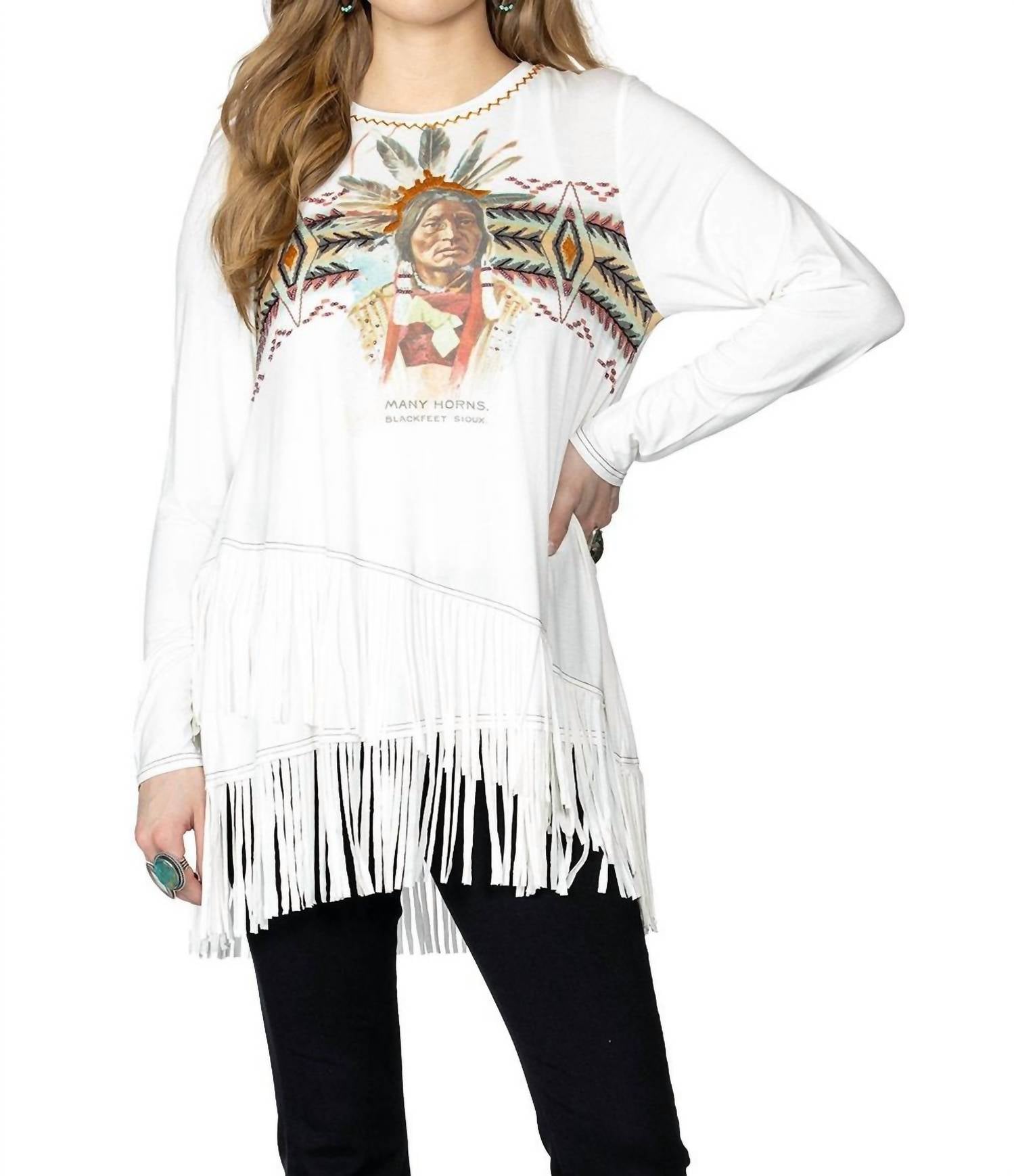 Double D Ranch - Chief Many Horns Fringe Tunic Top – Snagged & Bagged