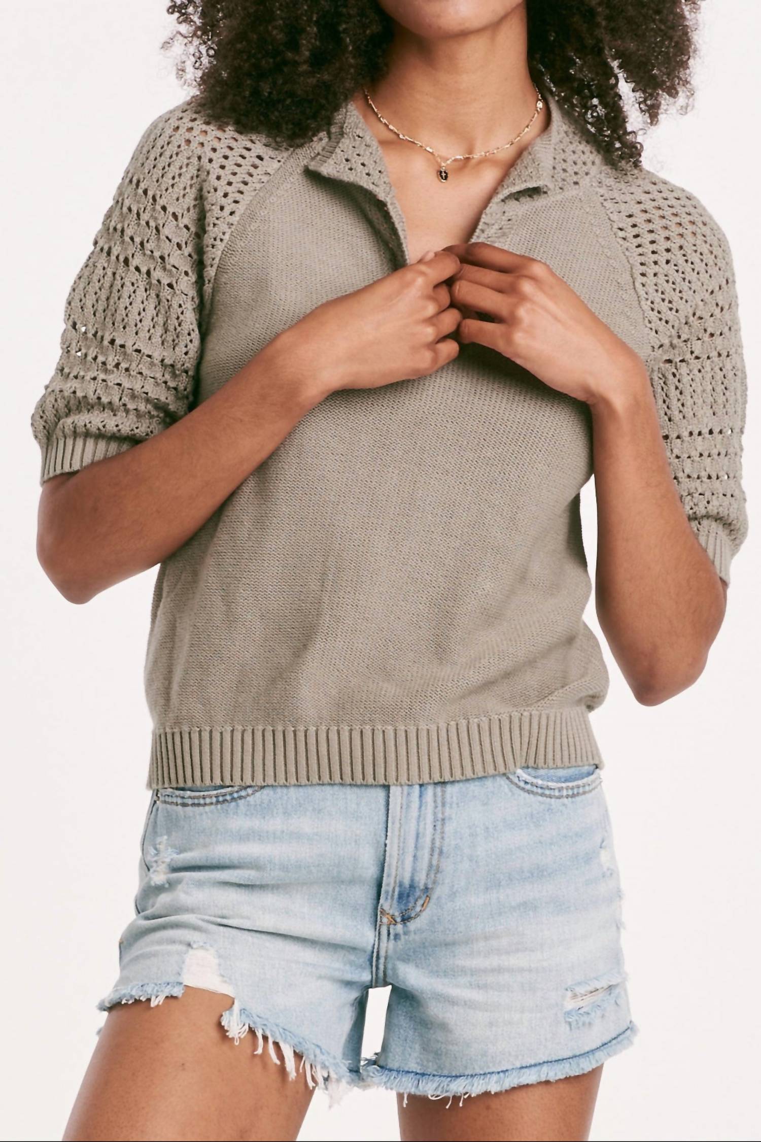 Another Love - Verona Henley Sage Crochet – Snagged & Bagged