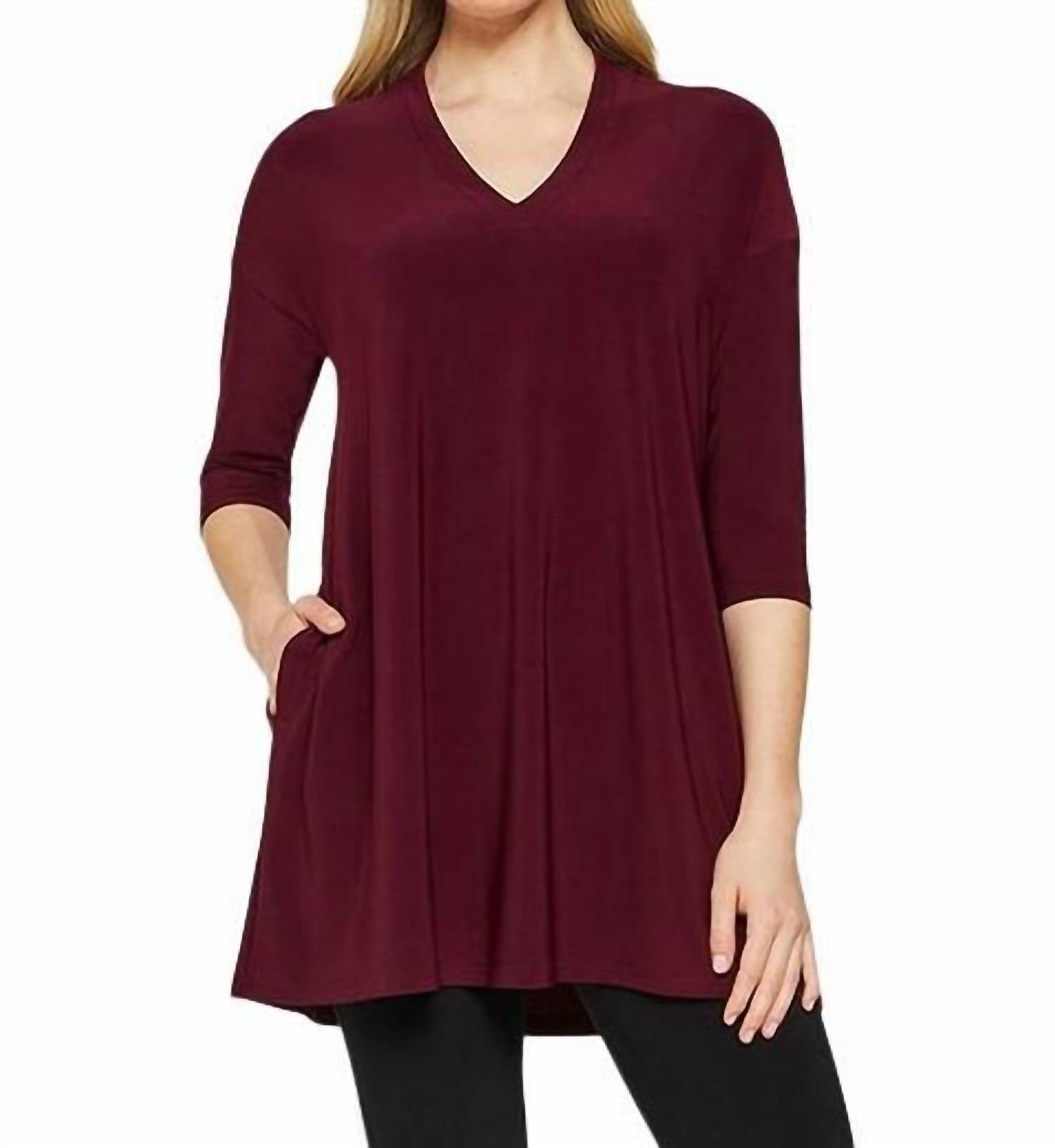 Sympli - V Ruched Tunic Top – Snagged & Bagged