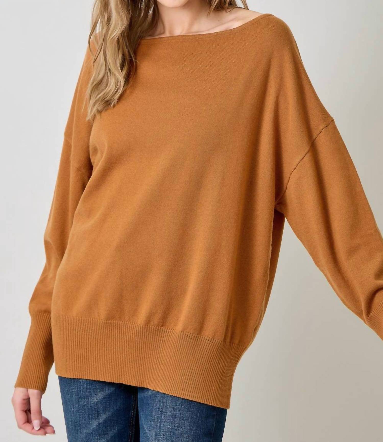 Mystree - Cozy Allure Off-shoulder Sweater – Snagged & Bagged