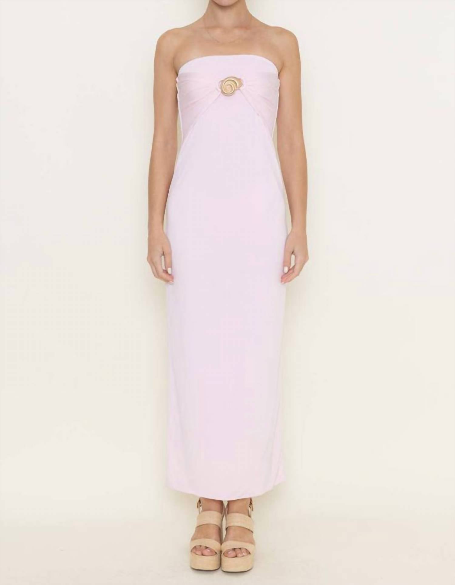 Fore Collection - Chic Resort Beach Seashell Strapless Maxi Dress ...