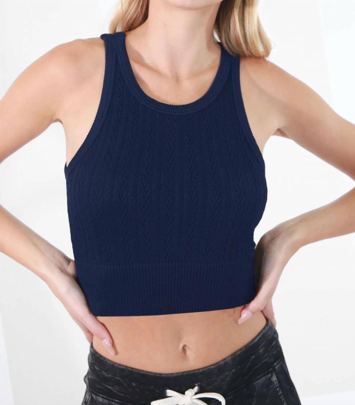 Nikibiki - Cable Knit High Neck Crop Top – Snagged & Bagged