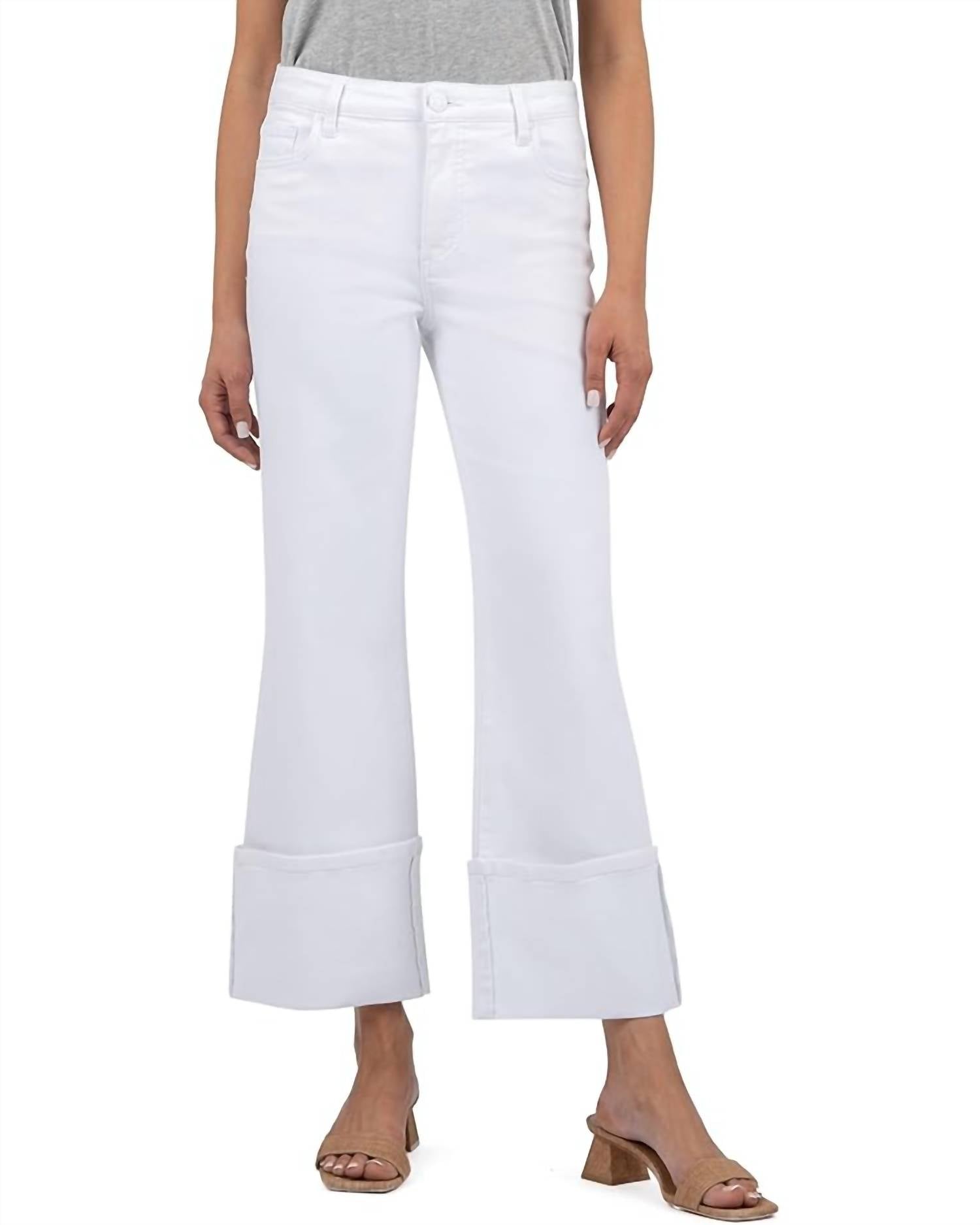 Kut From The Kloth - Charlotte High Rise Fab Ab Wide Leg-roll Up Jean ...