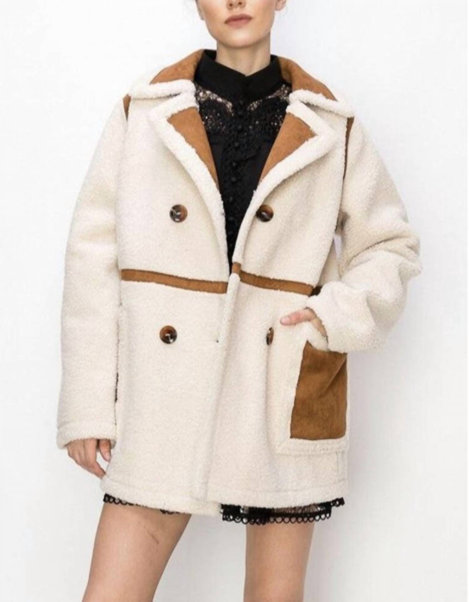 Ina Fashion - Faux Shearling Suede Double Breasted Jacket – Snagged ...