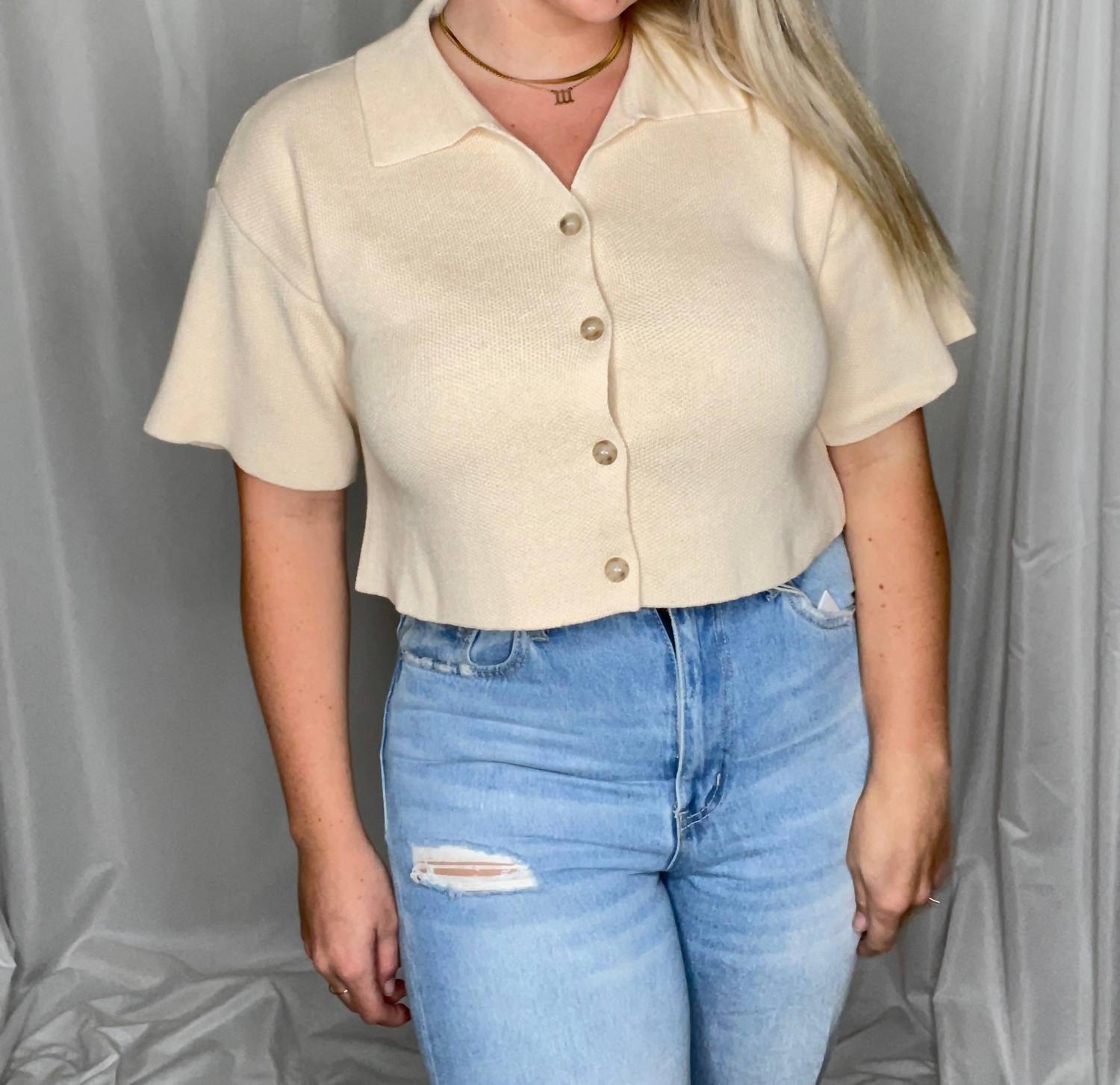 Le Lis - High Tide Knit Button Up Top – Snagged & Bagged