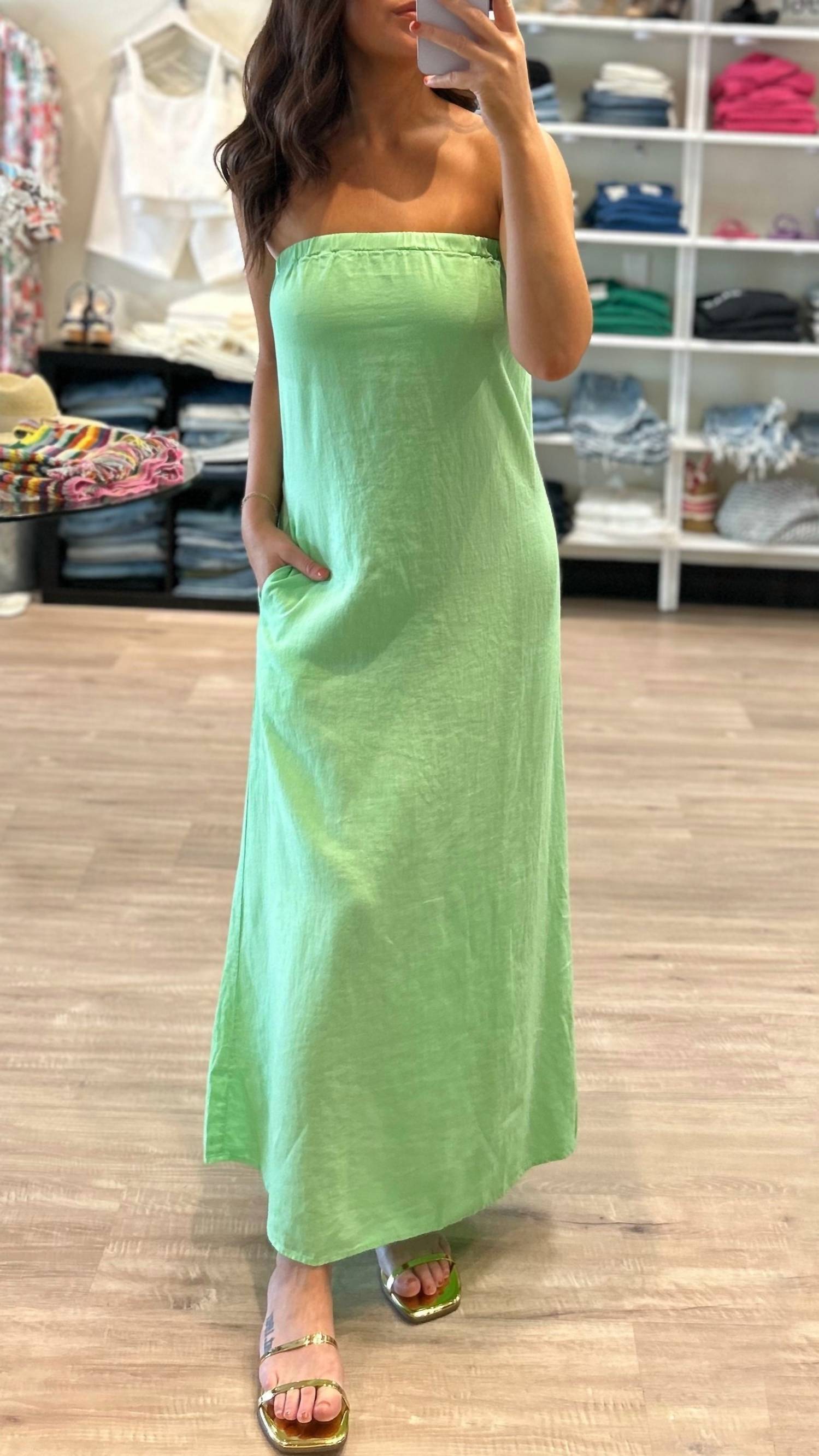 Stateside - Linen Column Maxi Dress – Snagged & Bagged