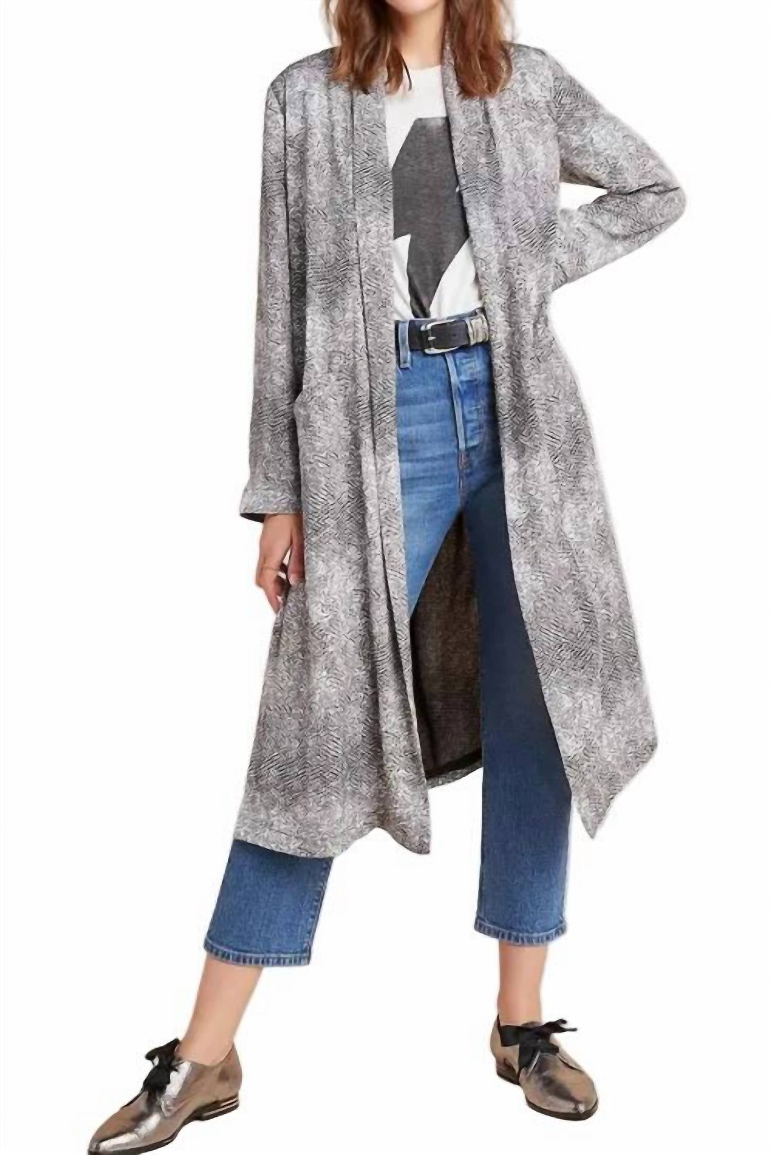 Bb Dakota - Lightweight Snakeskin Print Duster Cardigan – Snagged & Bagged