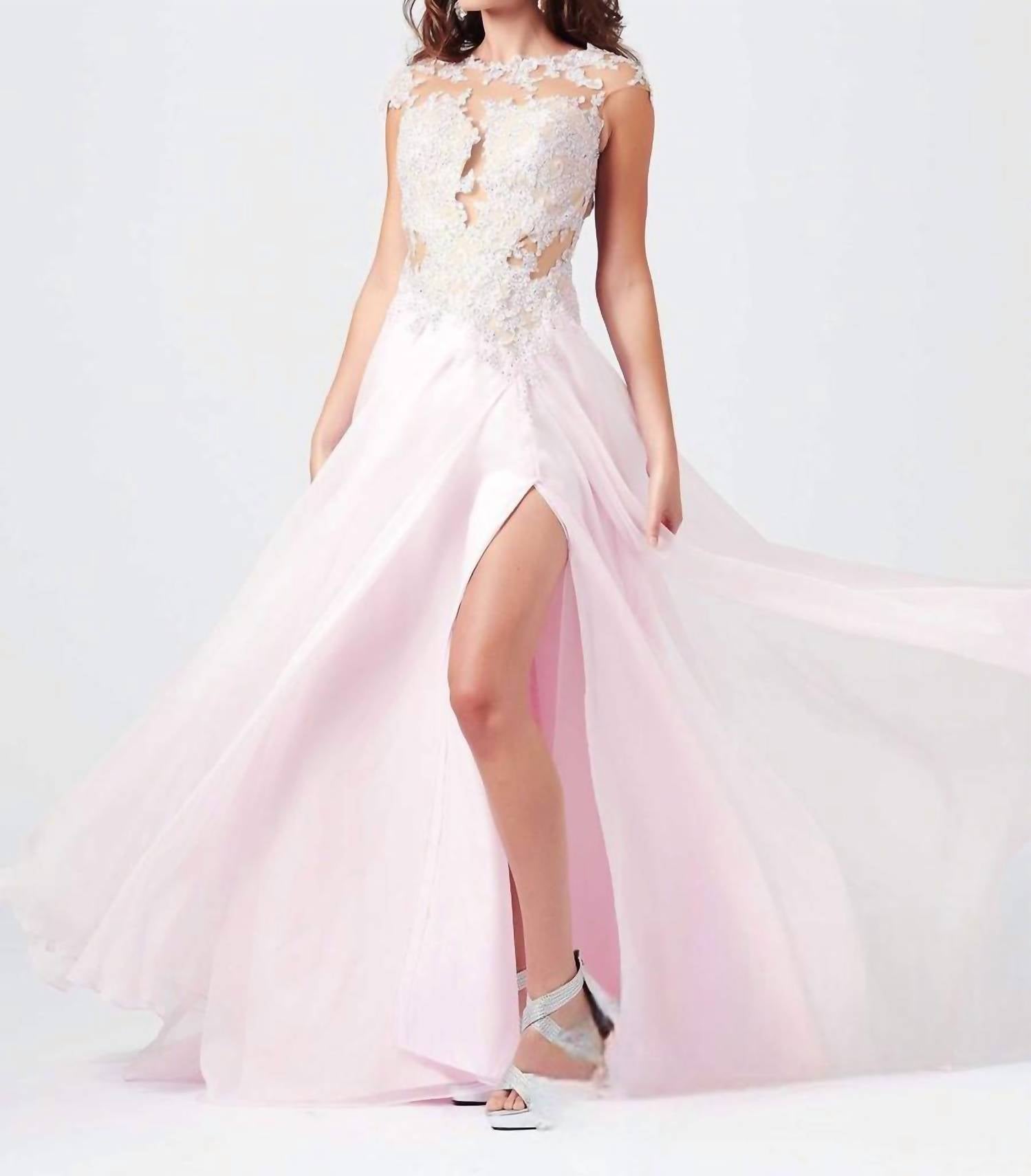 Mac Duggal - Beaded Prom Gown with Lace Cutouts & High Slit – Snagged ...