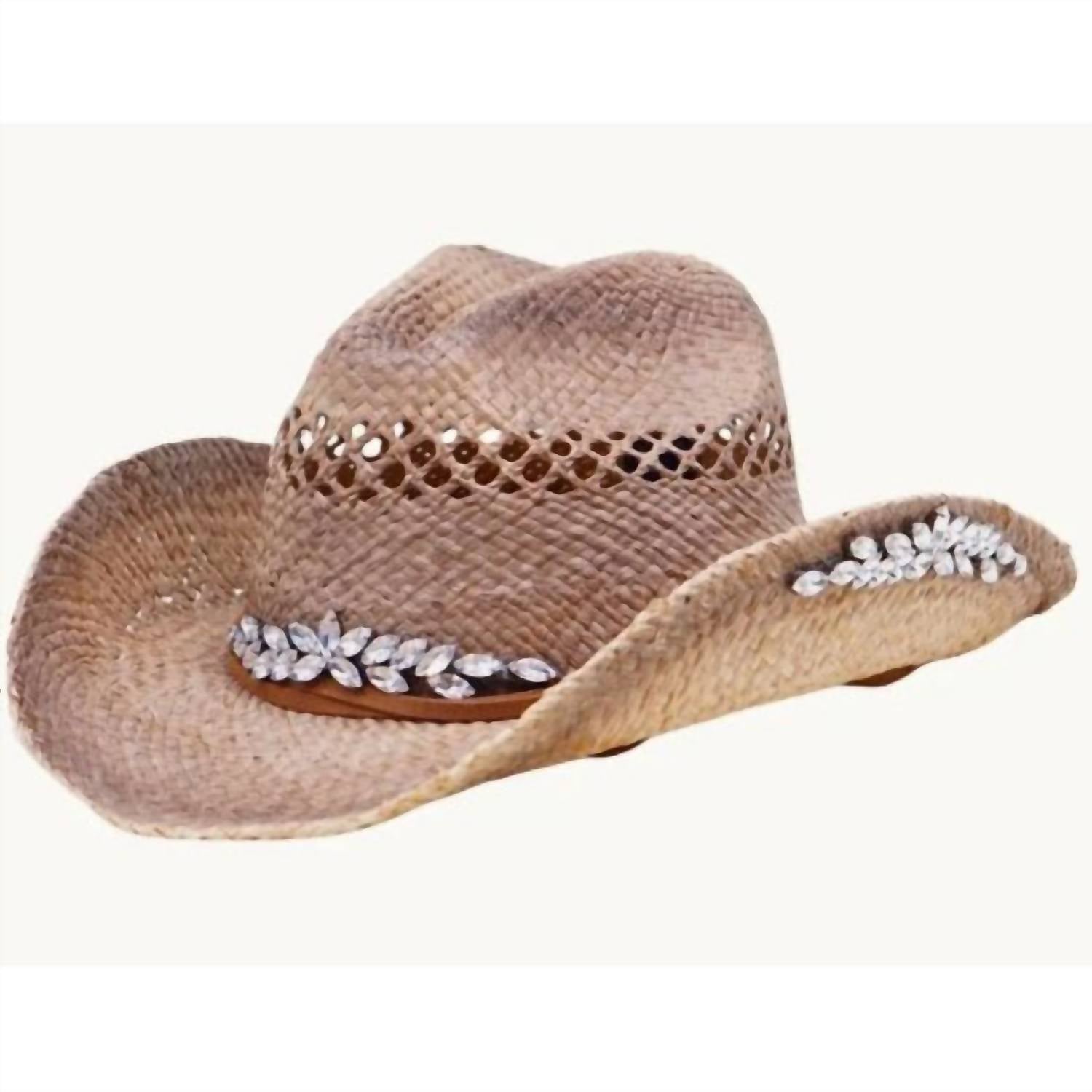 Olive & Pique - Women's Jeweled Outback Raffia Cowboy Hat – Snagged ...