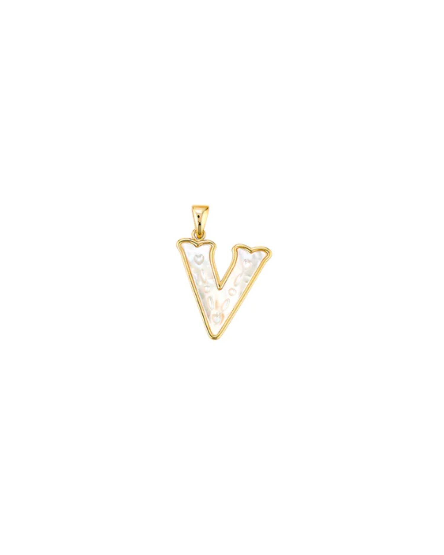 Asha - Mini Letter Charm - V – Snagged & Bagged