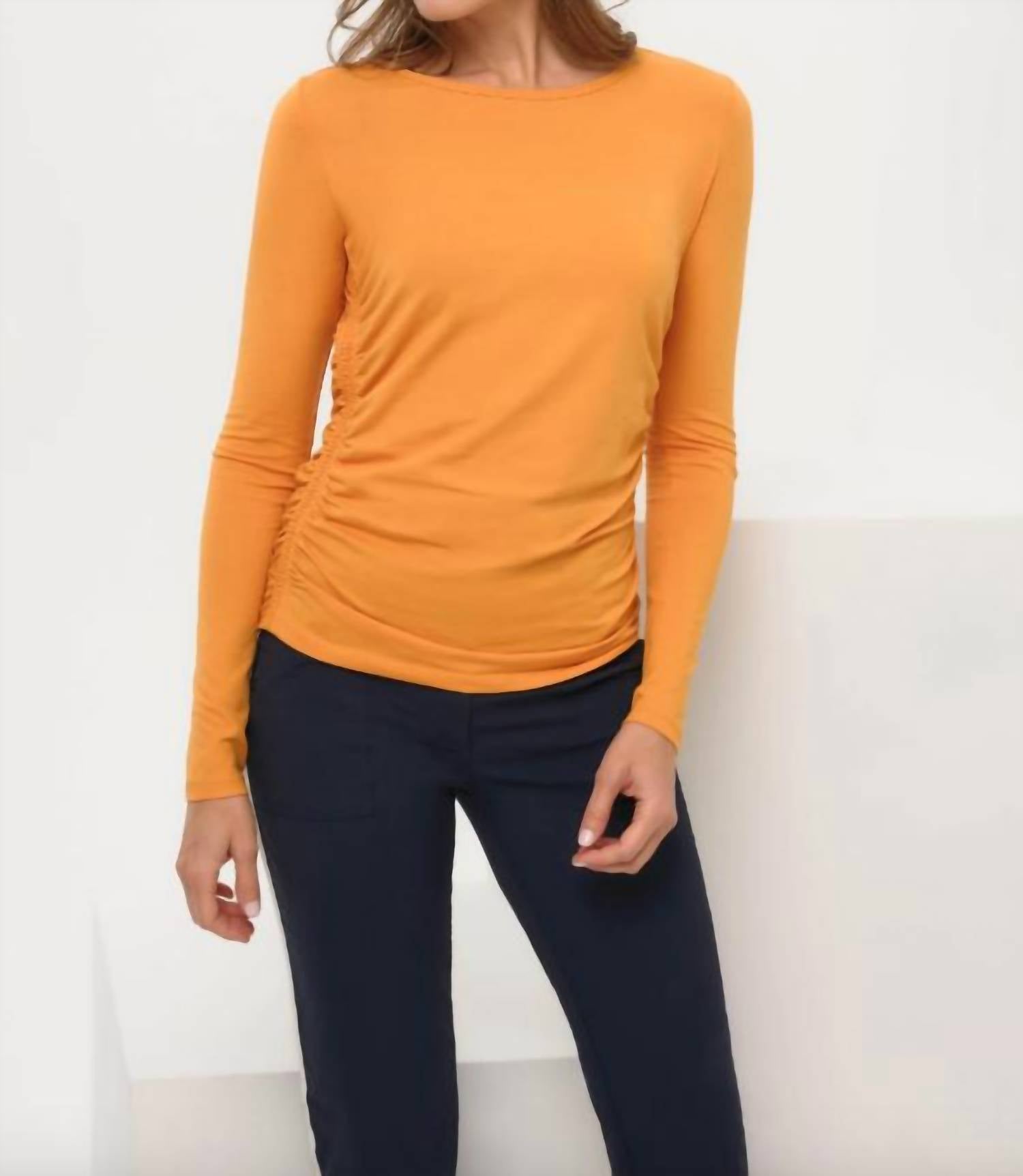 Anatomie - Milly Ruched Top – Tangerine – Snagged & Bagged