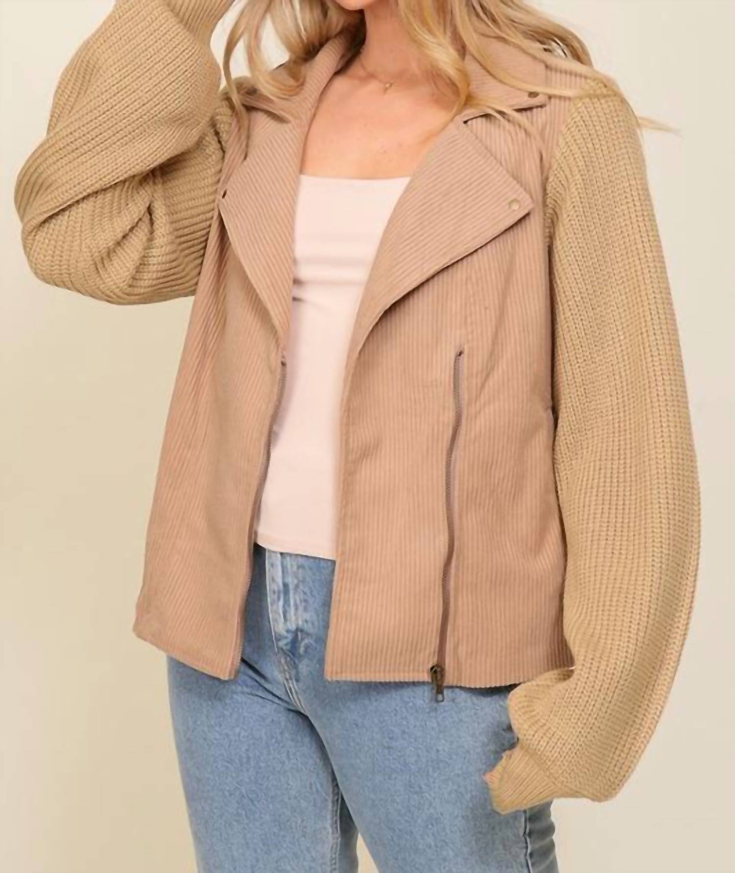 Timing - Corduroy Sweater Sleeve Jacket – Snagged & Bagged