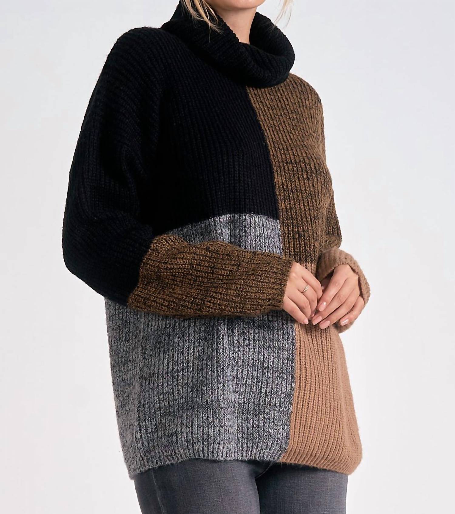 Elan - Turtleneck Colorblock Tunic – Snagged & Bagged