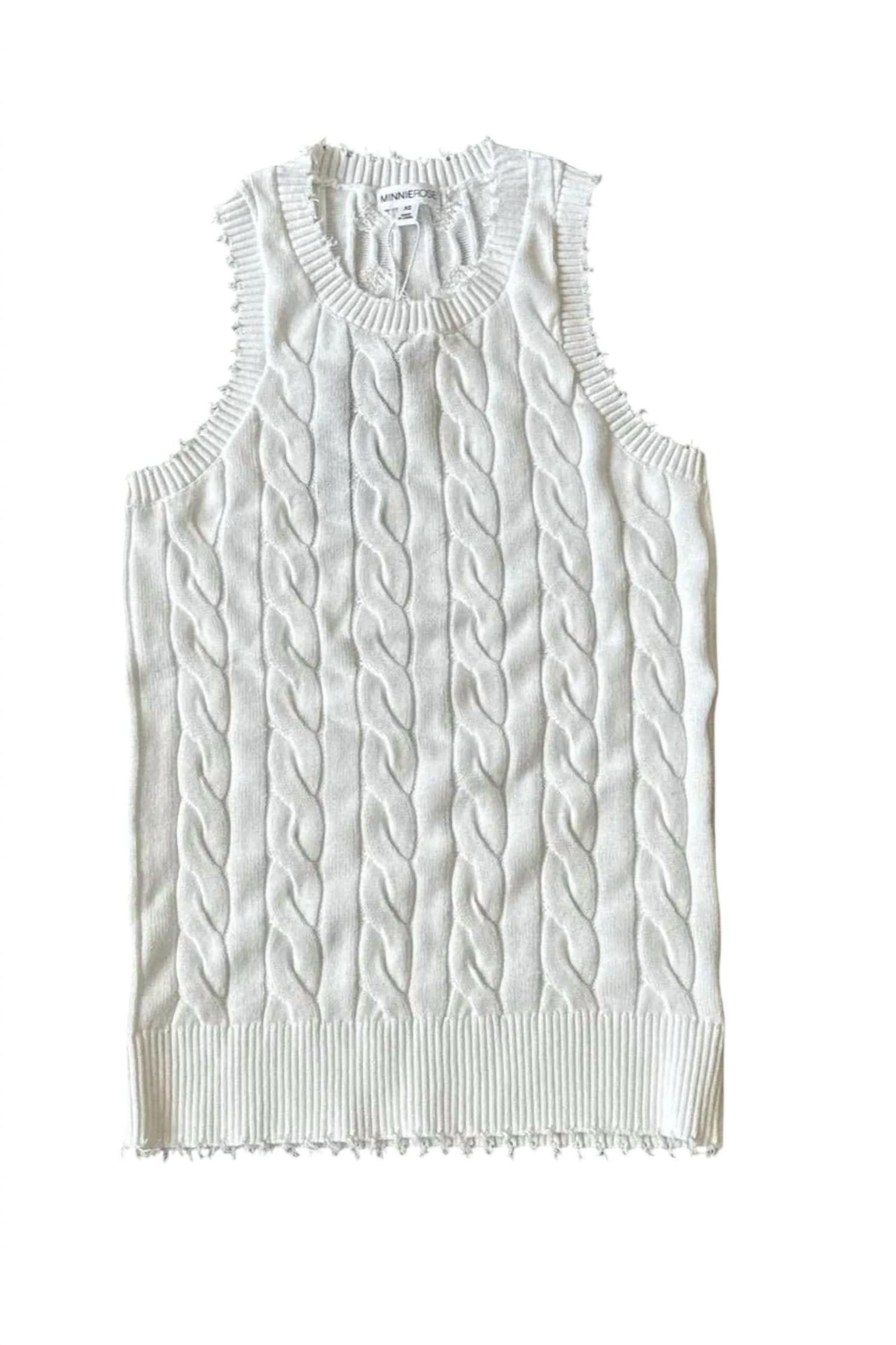 Minnie Rose - Women's Cotton Frayed Cable Tank – Snagged & Bagged