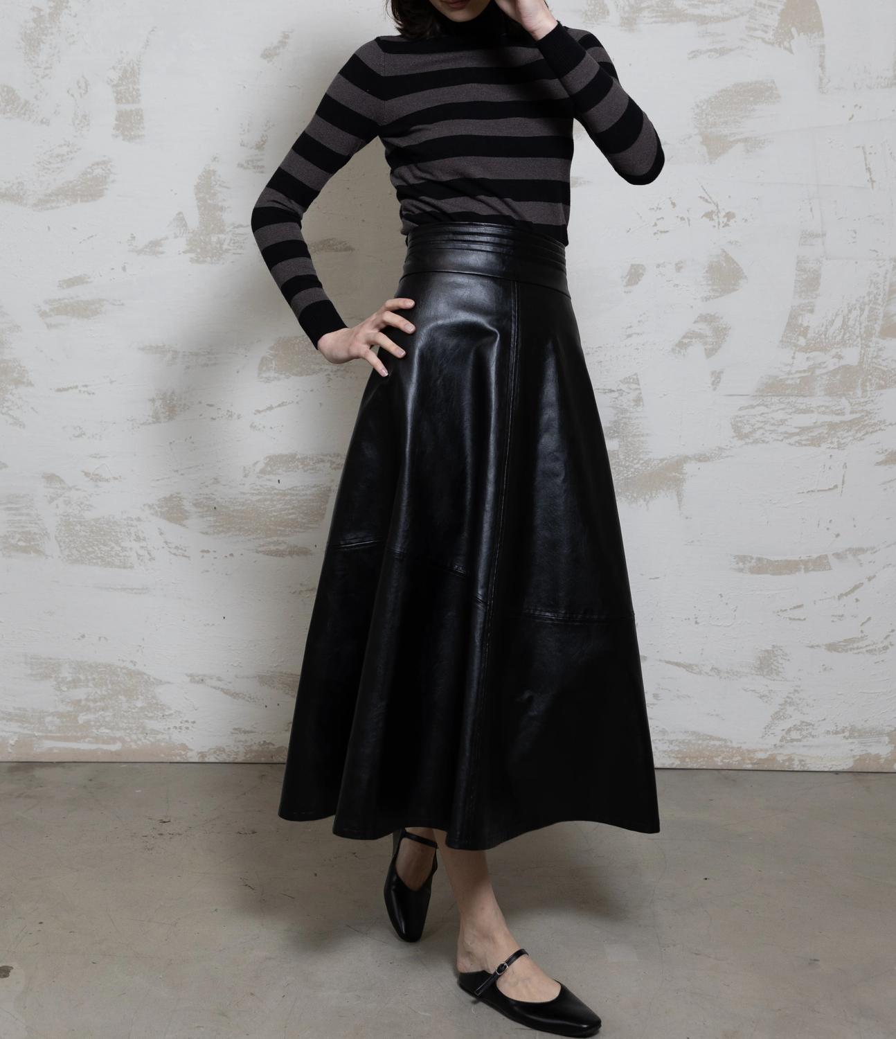 Byrd - Harper Faux Leather Flare Midi Skirt – Snagged & Bagged