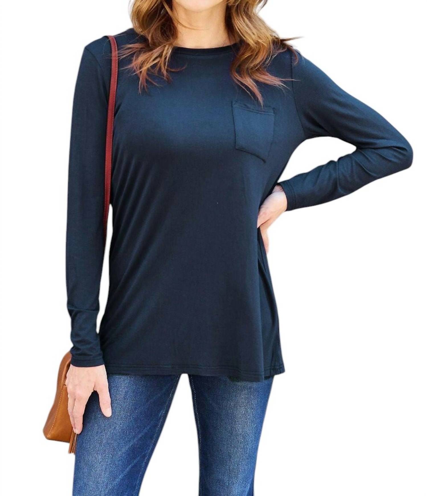 Basic Bae - Luxe Long Sleeve Top With Pockets – Snagged & Bagged