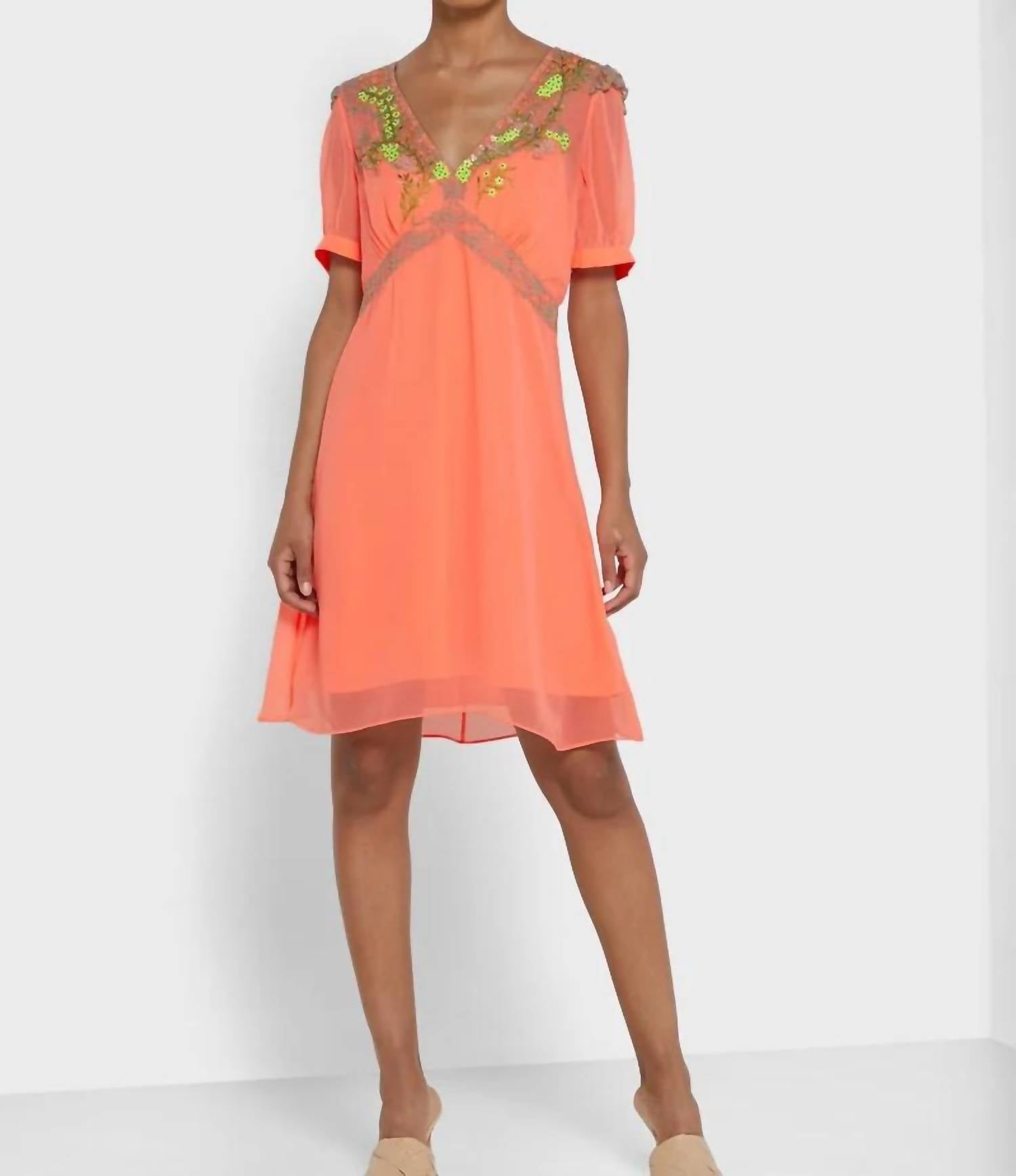 French Connection - Embroidered Chiffon Dress – Snagged & Bagged
