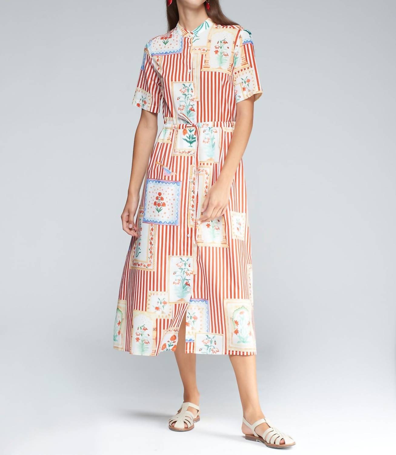Vilagallo - DRESS AROA PATCHWORK RAYAS PRINT – Snagged & Bagged