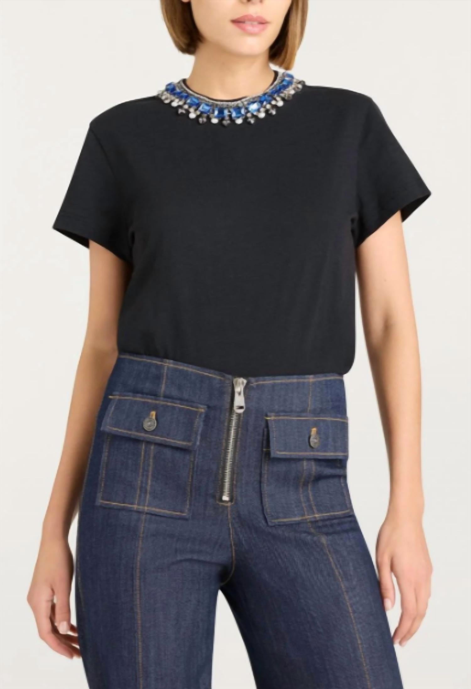 Cinq A Sept - Pearl Rhinestone Necklace Danielle Tee – Snagged & Bagged