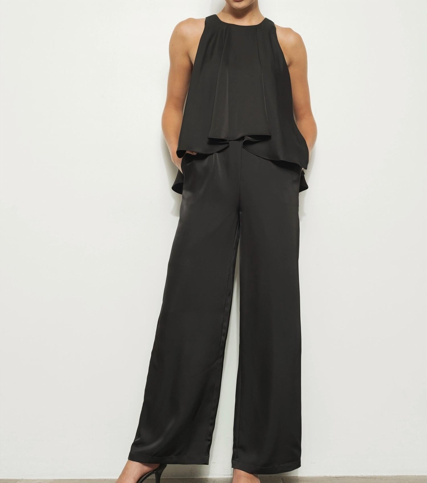 Ina Fashion - Tie Satin Jumpsuit – Snagged & Bagged