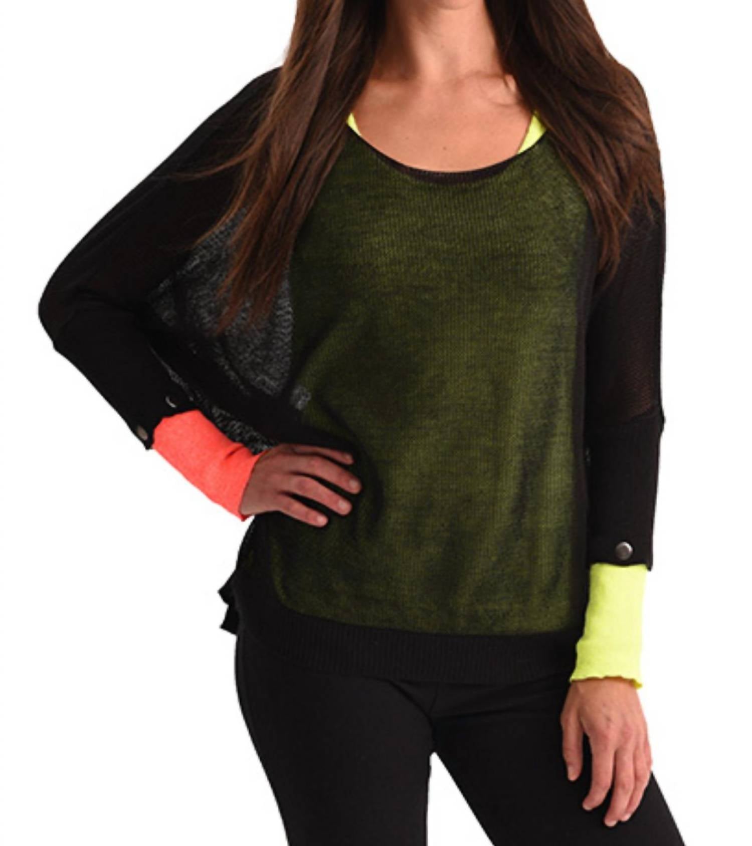 Oversized Netted Snap Sleeve Top – Snagged & Bagged