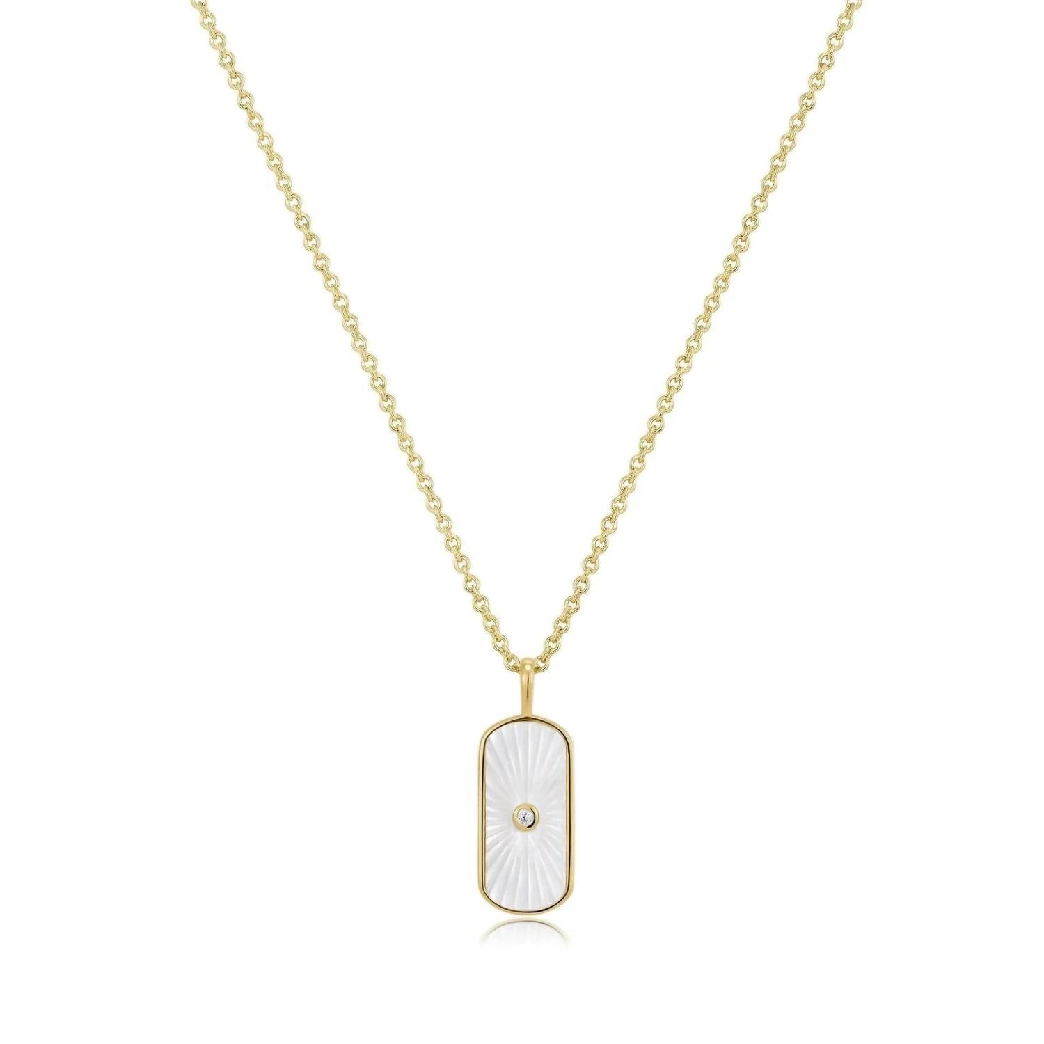 Eklexic - Tag Shaped Mop Pendant Stone Necklace – Snagged & Bagged