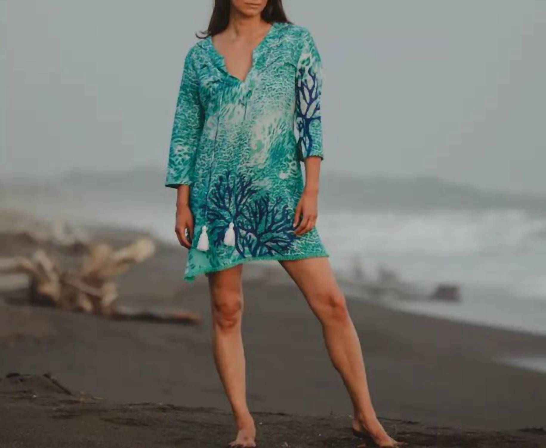Kikisol - Coral Fringe Dress With Tassels And Beads – Snagged & Bagged