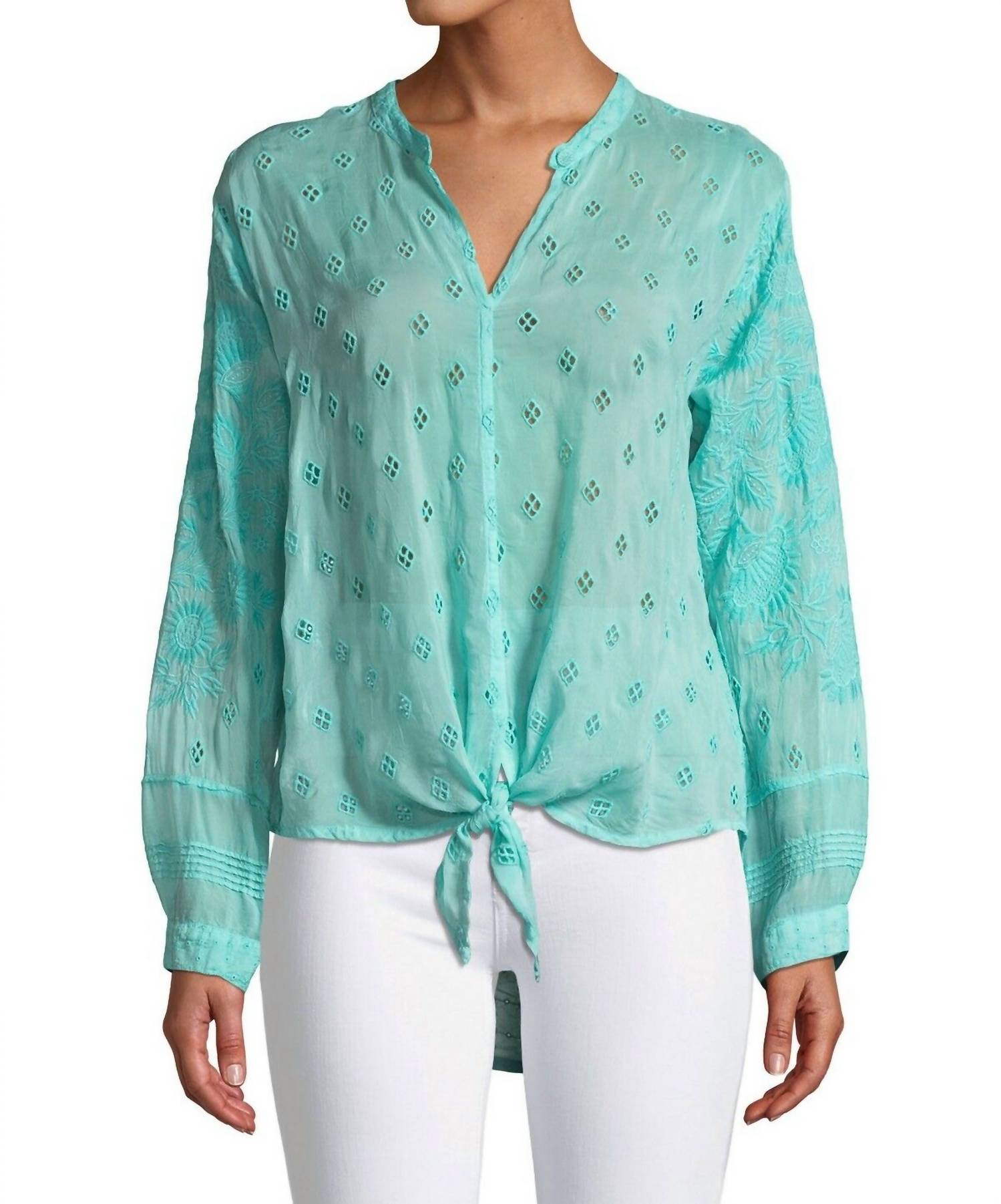 Johnny Was - Hunter Tie Front Blouse – Snagged & Bagged