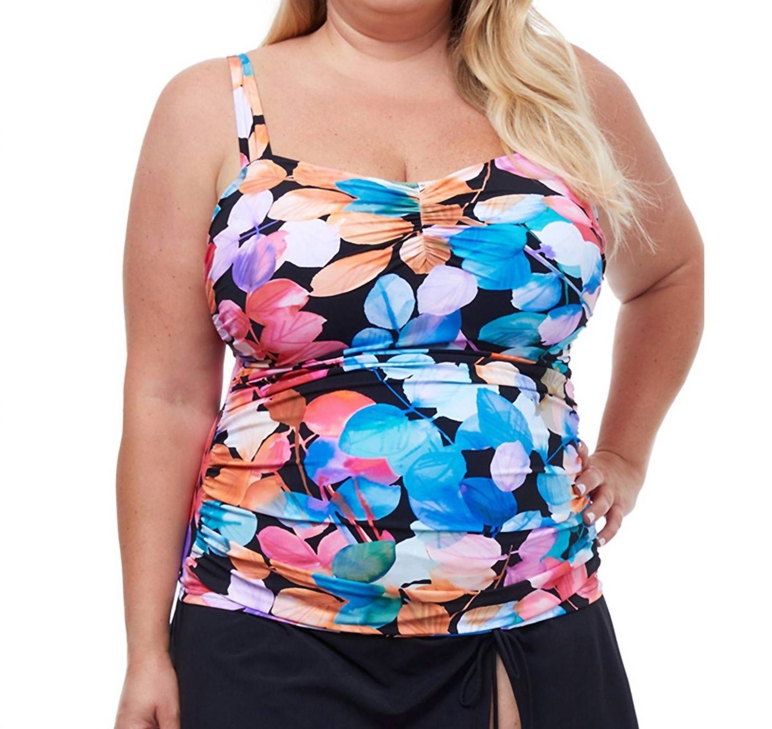 Profile By Gottex - Plus Size Shirred Underwire Tankini Top – Snagged ...