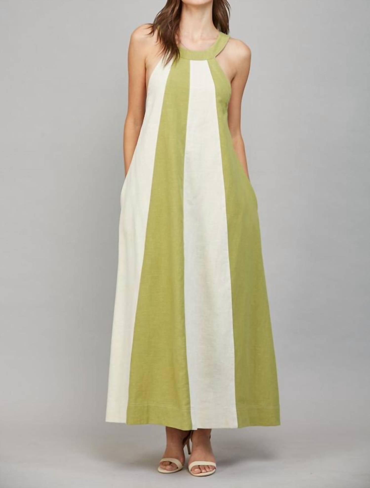 Fate - Linen Blend Colorblock A-line Halter Dress – Snagged & Bagged
