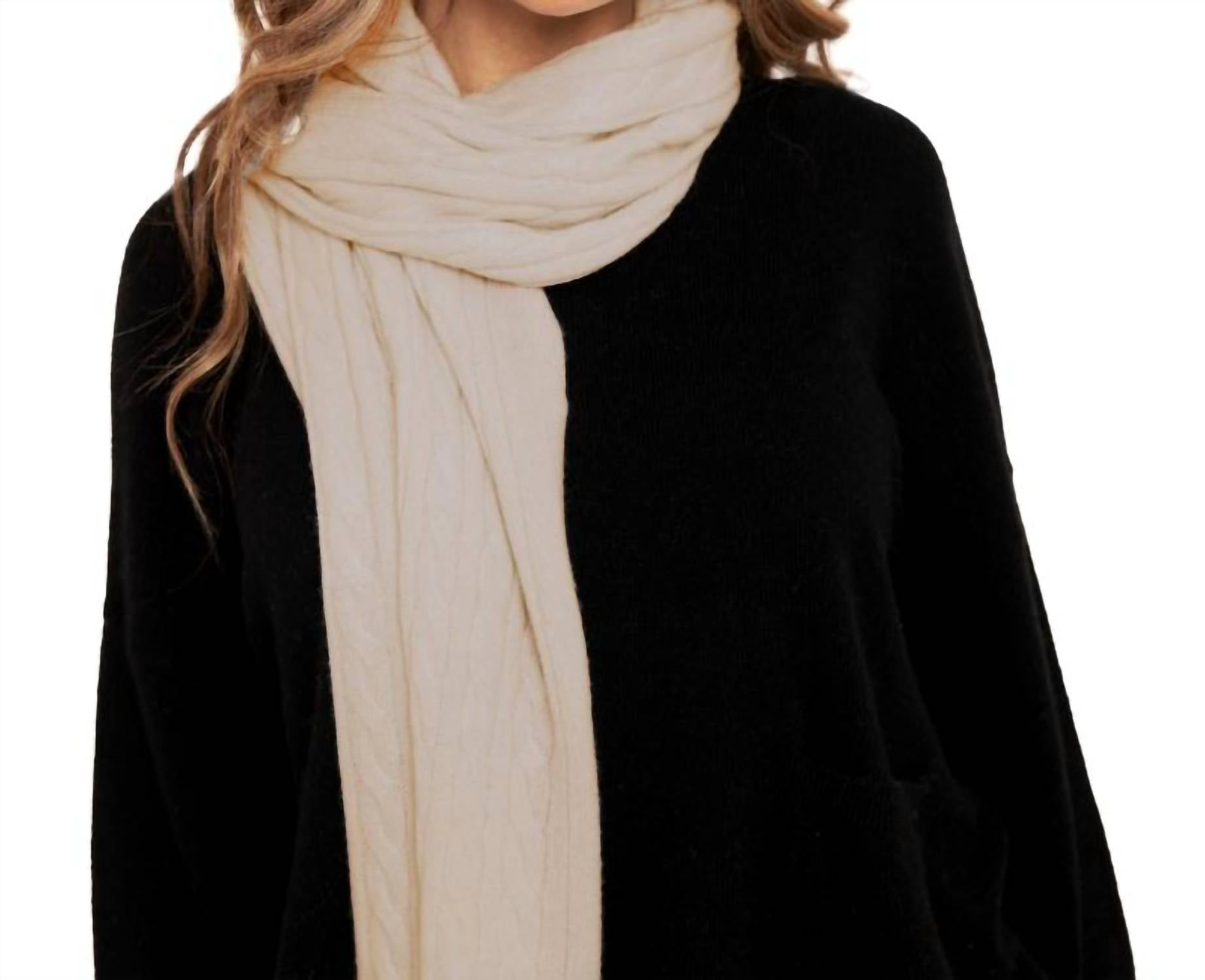 Brodie Cashmere - Cable Knit Cashmere Scarf – Snagged & Bagged