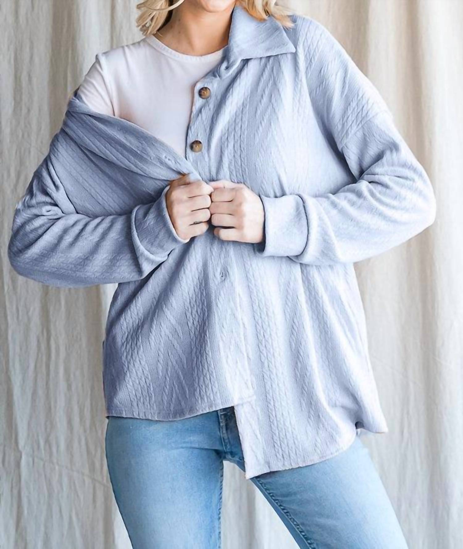 7Th Ray - Cable Knit Button Down Top – Snagged & Bagged