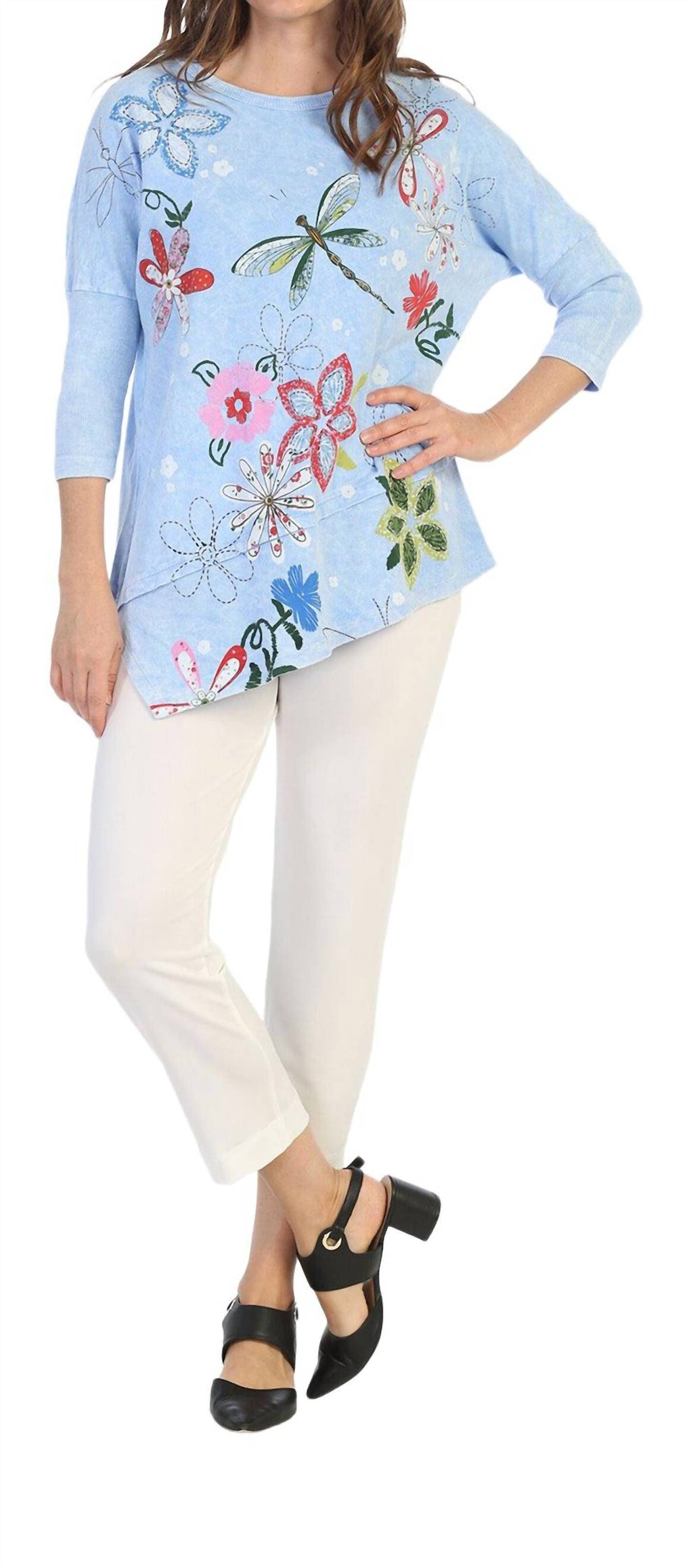 Jess & Jane - Good Times Mineral Washed Dolman Sleeve Cotton Top ...