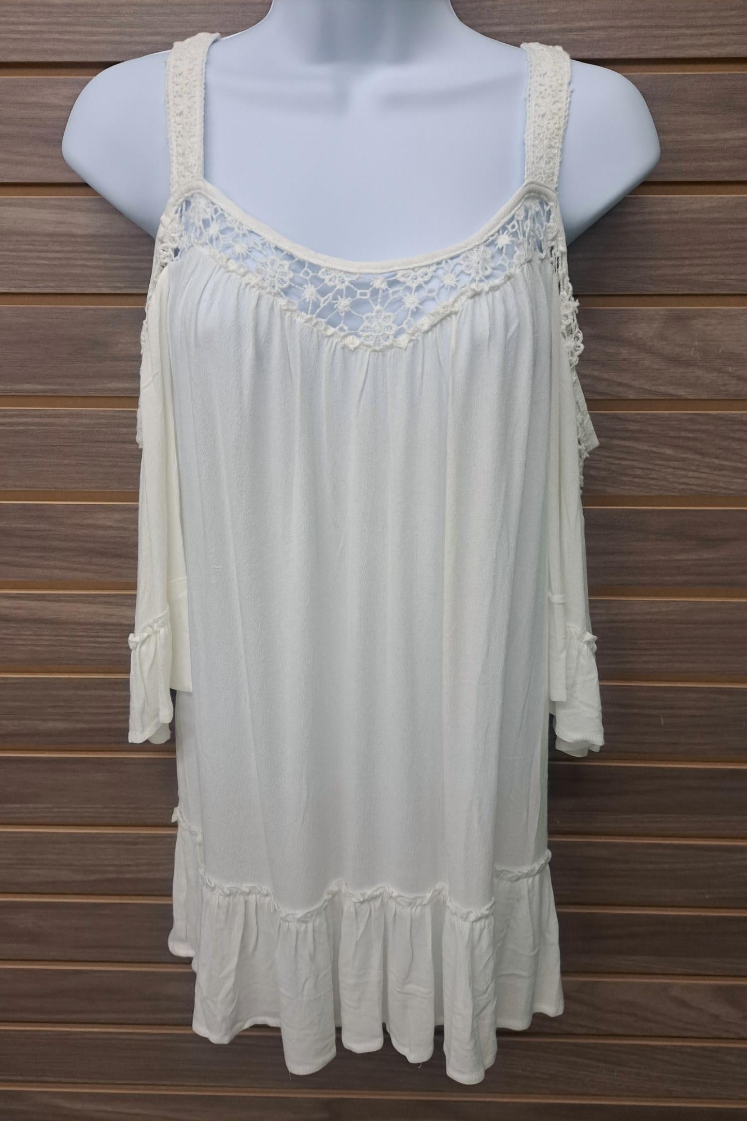 Hopely - Women's Linen Lace Cold Shoulder Pull Over Flowy – Snagged ...