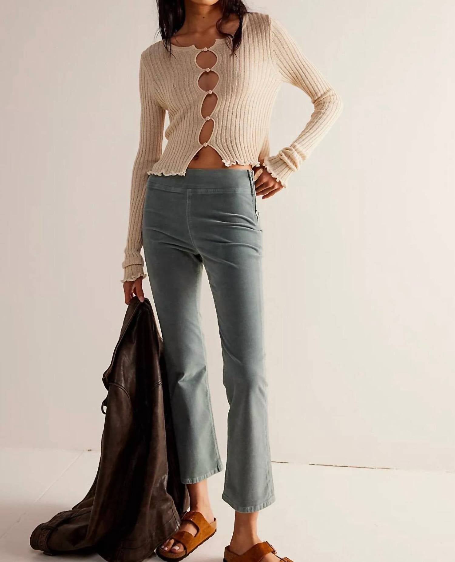 Free People - In My Feelings Velvet Crop Slim Flare Pants – Snagged ...