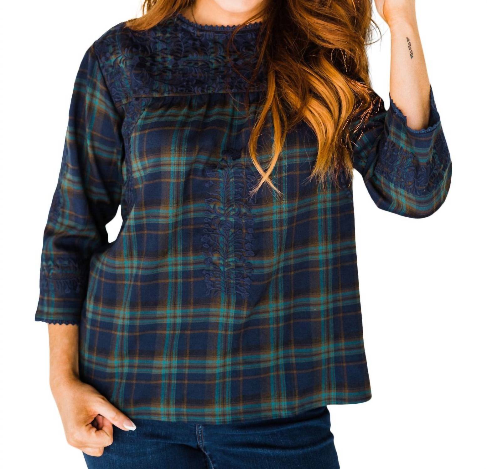 Layerz Clothing - Plaid Embroidered Top – Snagged & Bagged