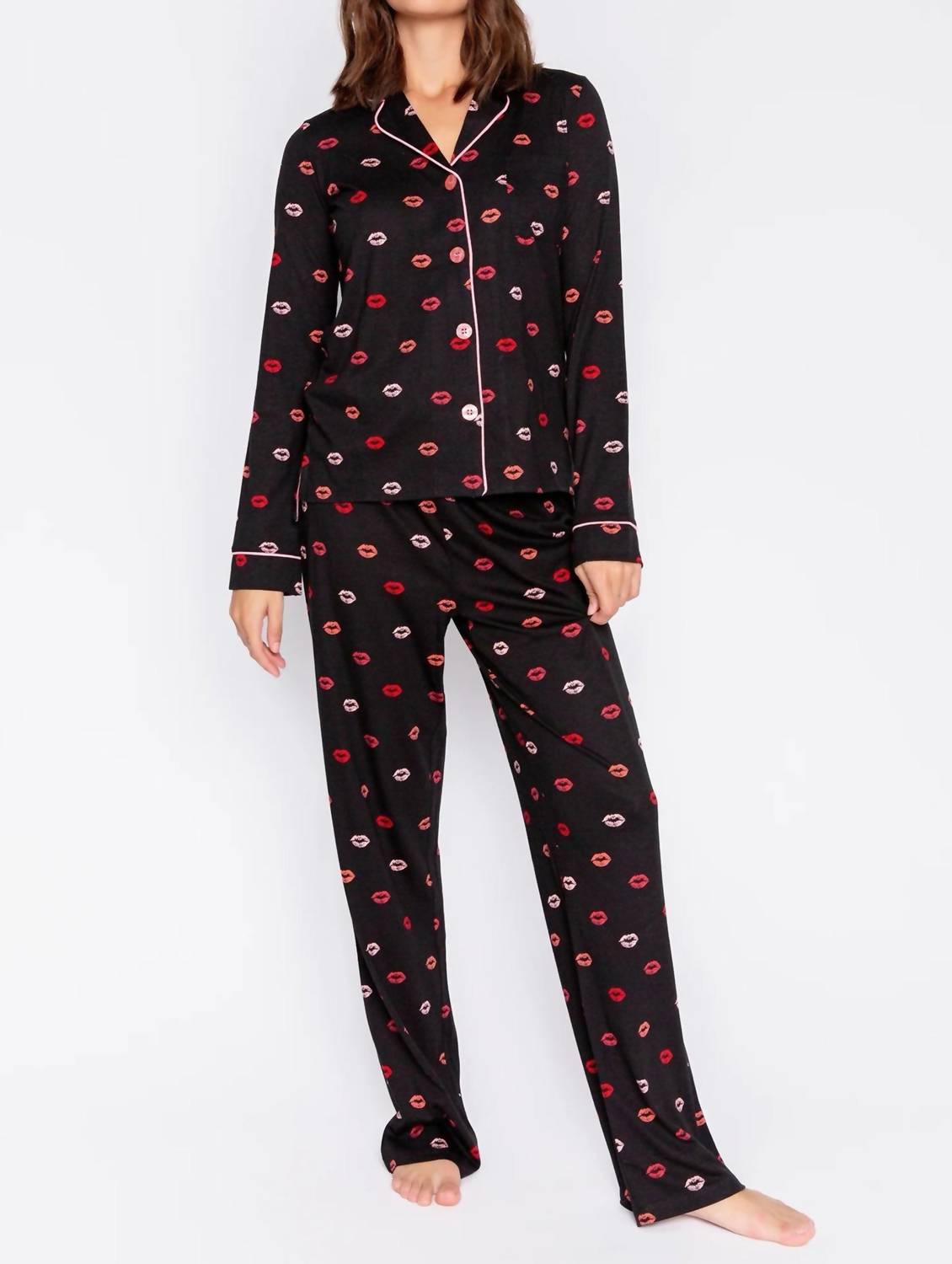 Pj Salvage - Be Mine Lip Print Pajama Set – Snagged & Bagged